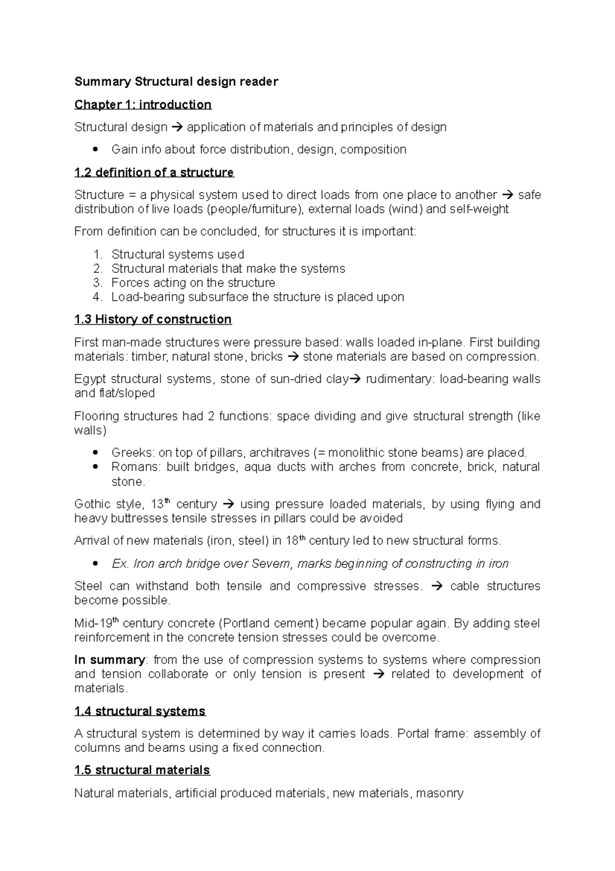 Summary Structural design reader - Summary Structural design reader ...