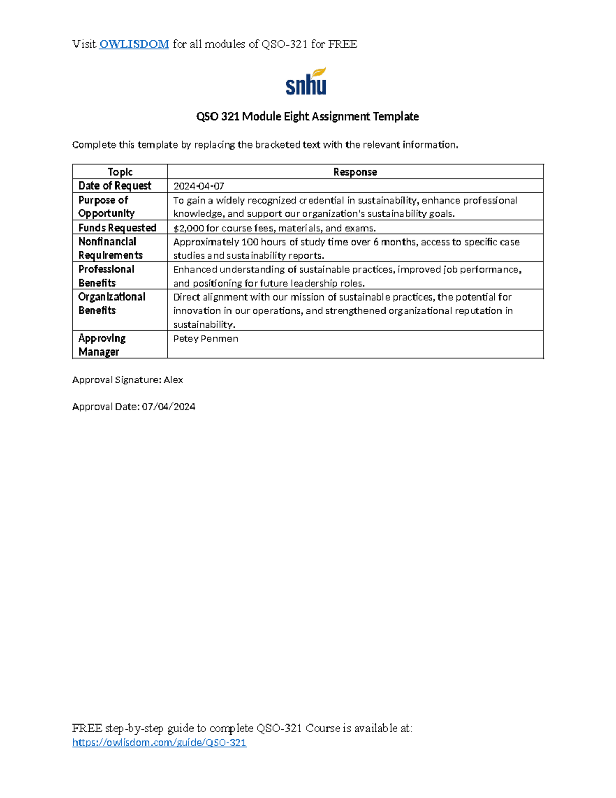 QSO 321 8 Assignment Template - Visit OWLISDOM for all modules of QSO ...