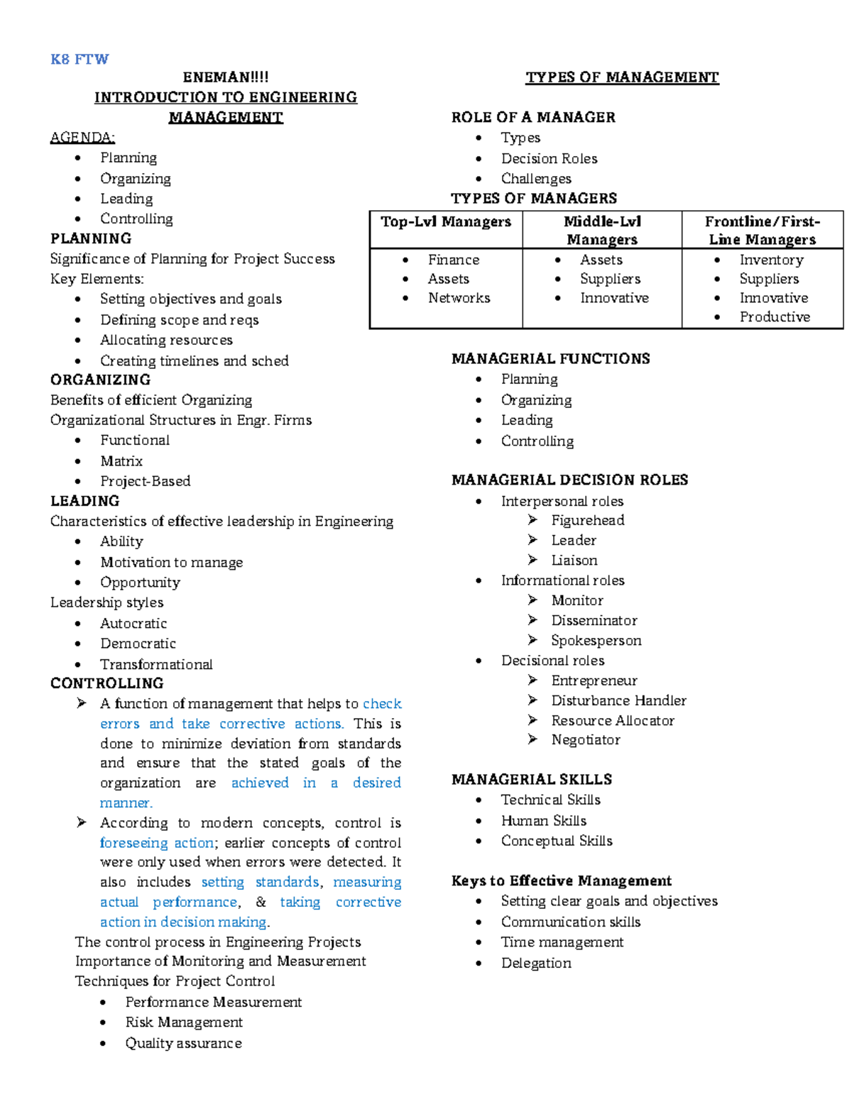 Eneman-REV - Engineering management - K8 FTW ENEMAN!!!! INTRODUCTION TO ...