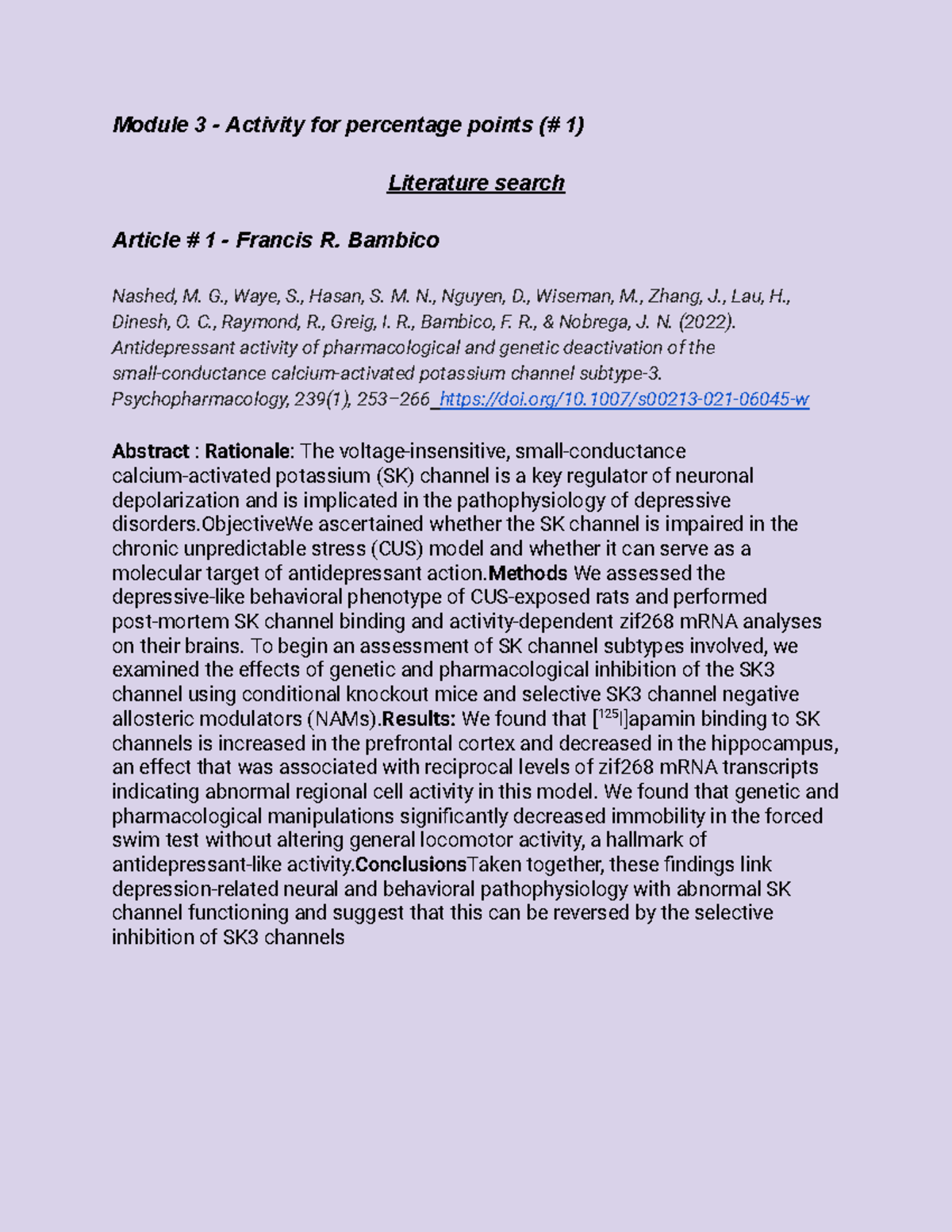 Module 3 - Activity for percentage points (# 1) - Module 3 - Activity ...