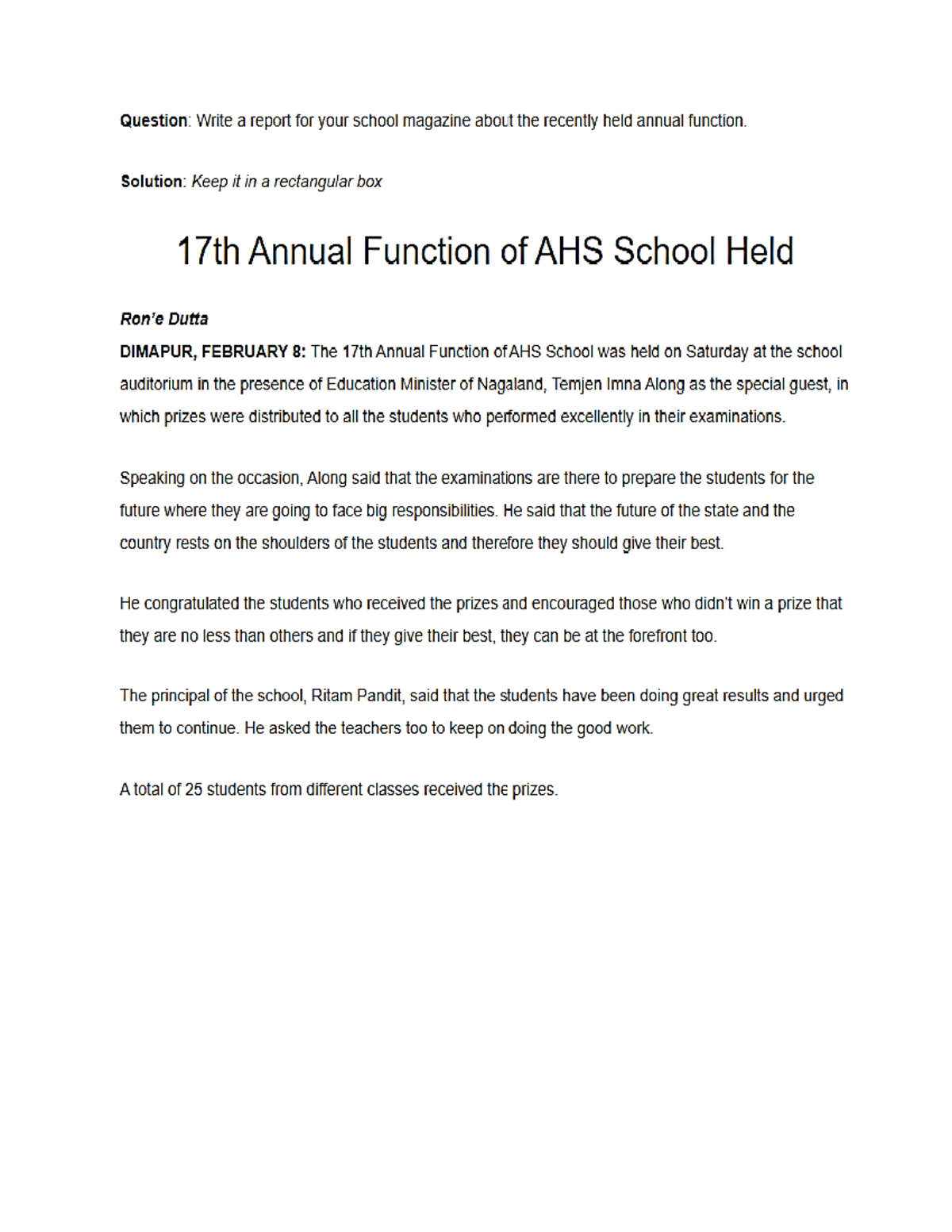 Example news writing - Education - Studocu