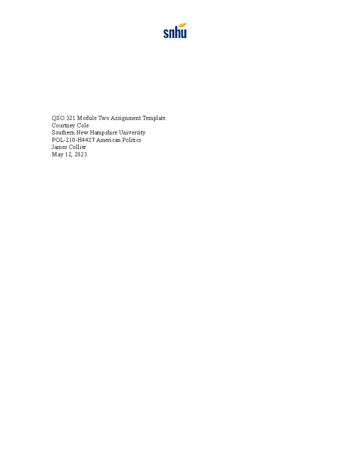 QSO 321 Module Two CCole - QSO 321 Module Two Assignment Template ...