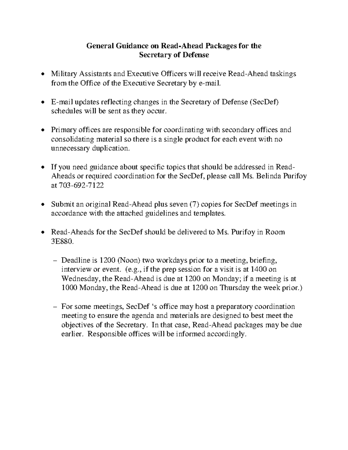 Sd read ahead guidance - General Guidance on Read-Ahead Packages for ...