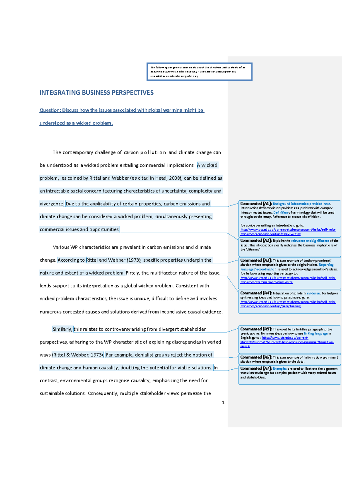Essay Business - Integrating Business Perspectives - Wicked Problem ...