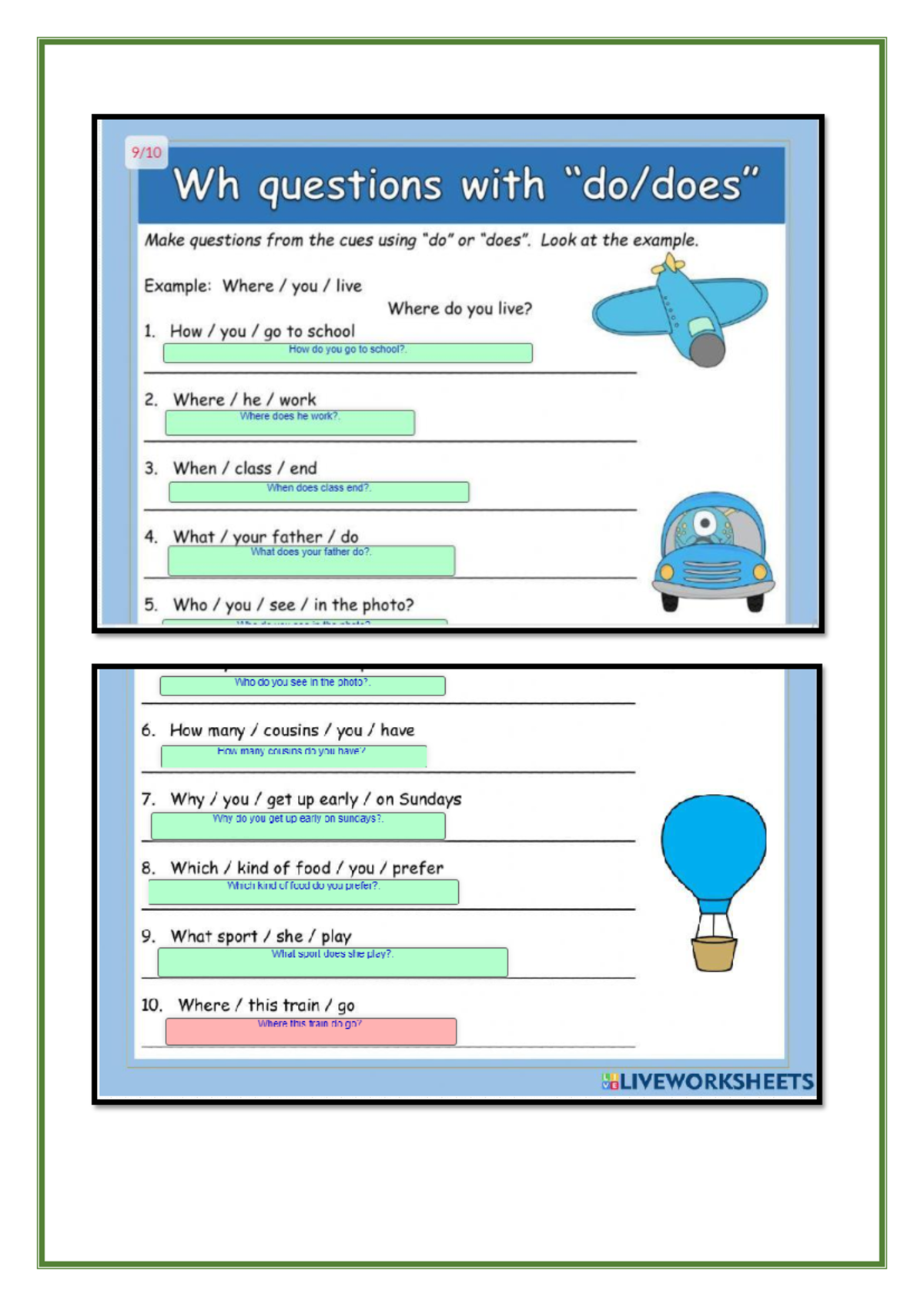 Activity 4 - PRACTICA DE INGLES - Wh questions with Make questions from ...