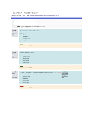 Quiz 005 Readings in Philippine History - Studocu