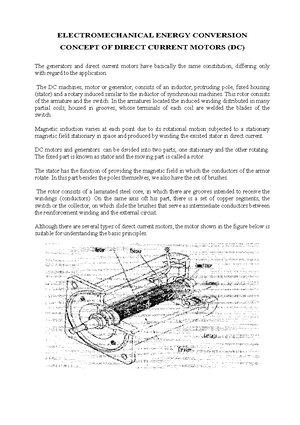 Summary Types Motors DC - ELECTROMECHANICAL ENERGY CONVERSION TYPES OF ...