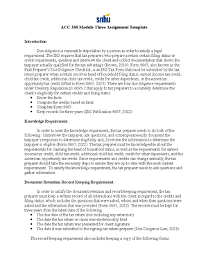 ACC 330 Module Two Income Assignment Template - ACC 330 Module Two ...