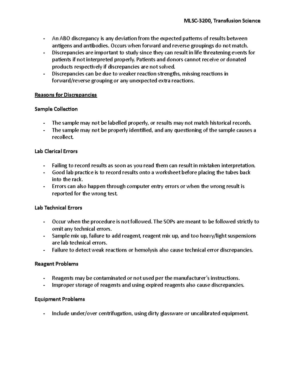 ABO and Rh Discrepancies - An ABO discrepancy is any deviation from the ...