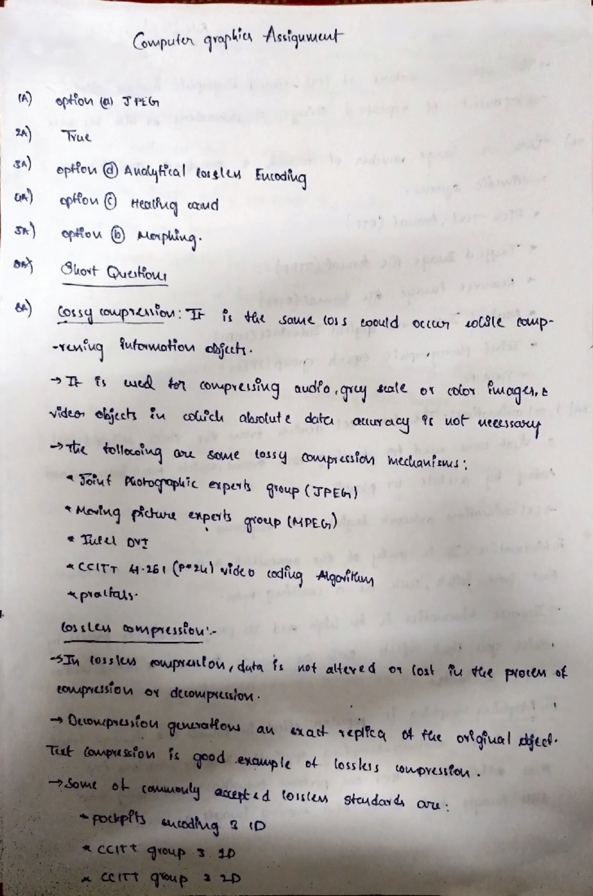 Computer Graphics Assignment - Tut (owpre ssionis qood ot losslss ...