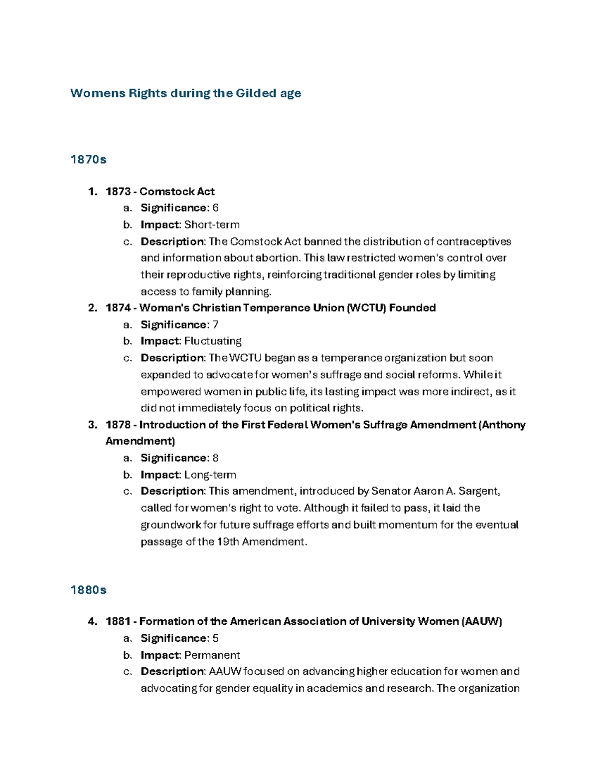 Womens Rights during The Gilded Age - Womens Rights during the Gilded ...