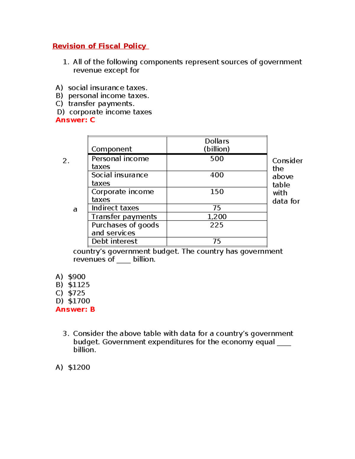 6 Reviosn Fiscal Policy - Revision of Fiscal Policy 1. All of the ...