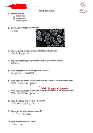 Lab 5-Bio 2 - Graded lab number 5 answers - BIOL 1107 - Studocu