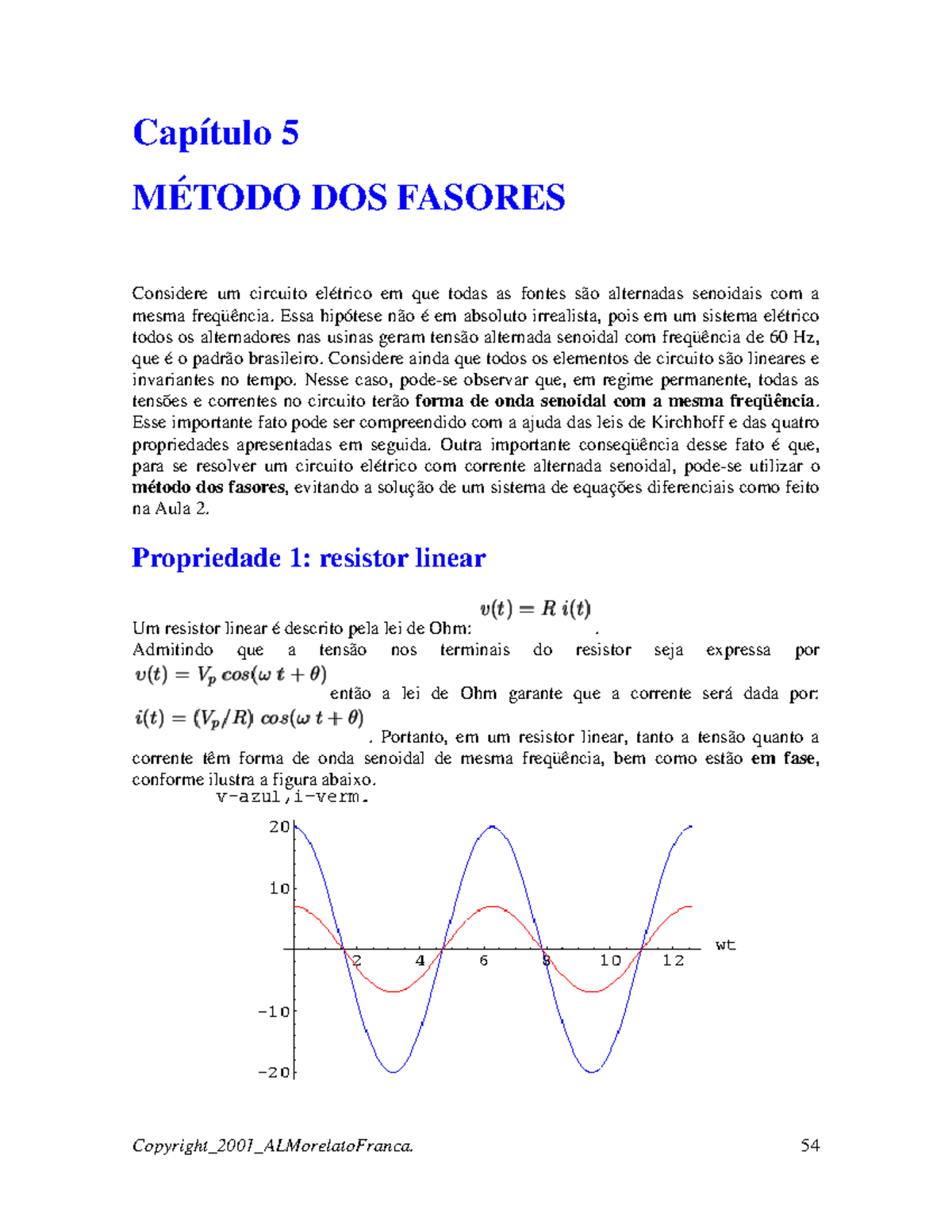 Fasores - Anotações sobre Circuitos Elétricos 2 - Capítulo 5 MÉTODO DOS ...