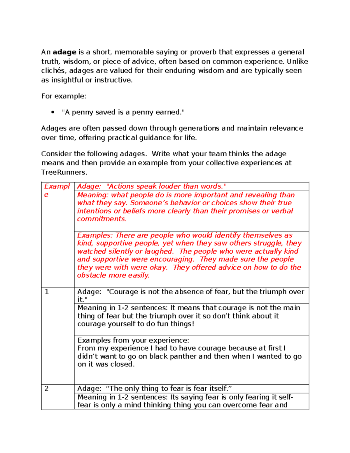 AVID adage - fun as evre - An adage is a short, memorable saying or ...