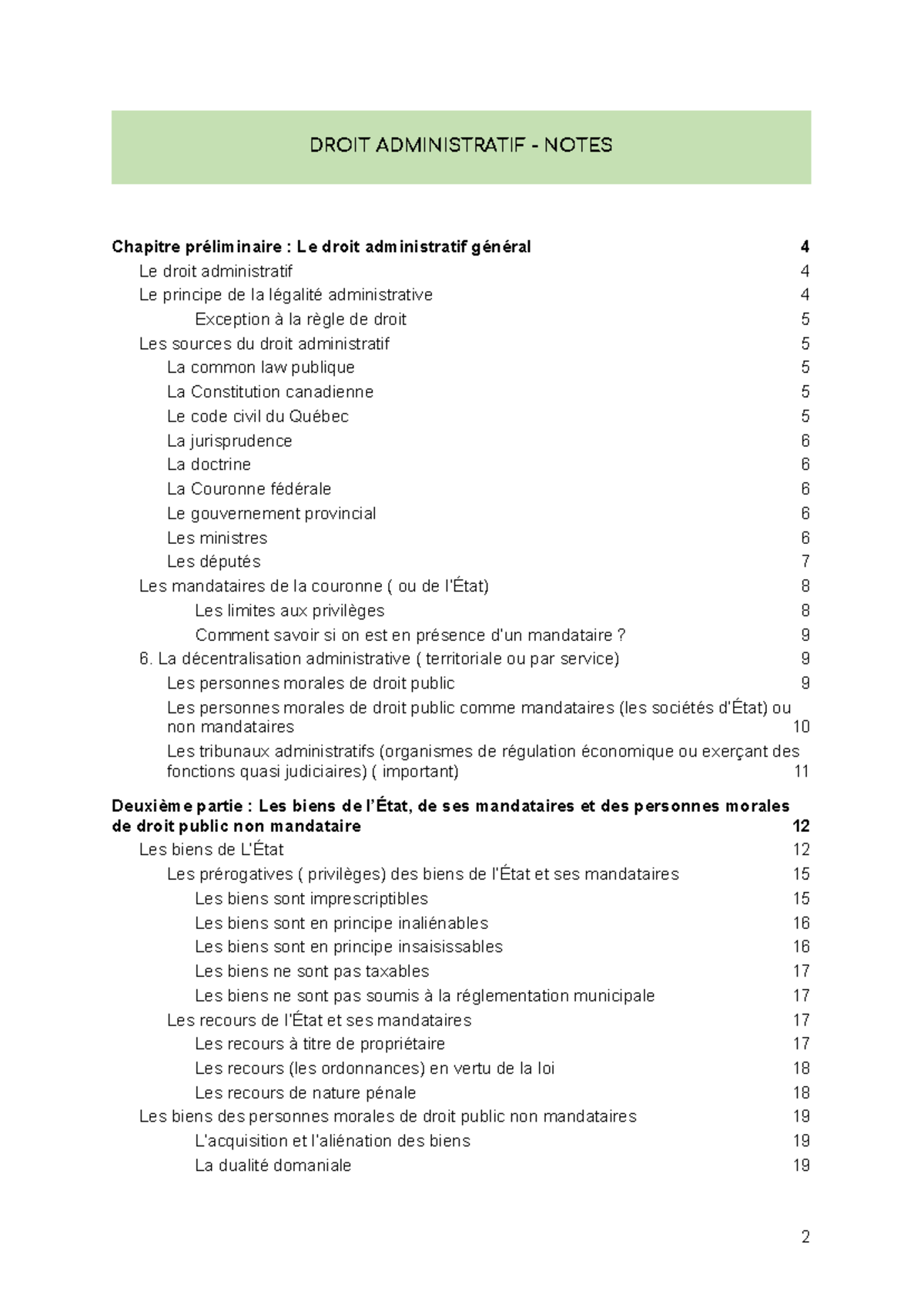 Notes Droit administratif (intra) - DRT2501 - UdeM - Studocu