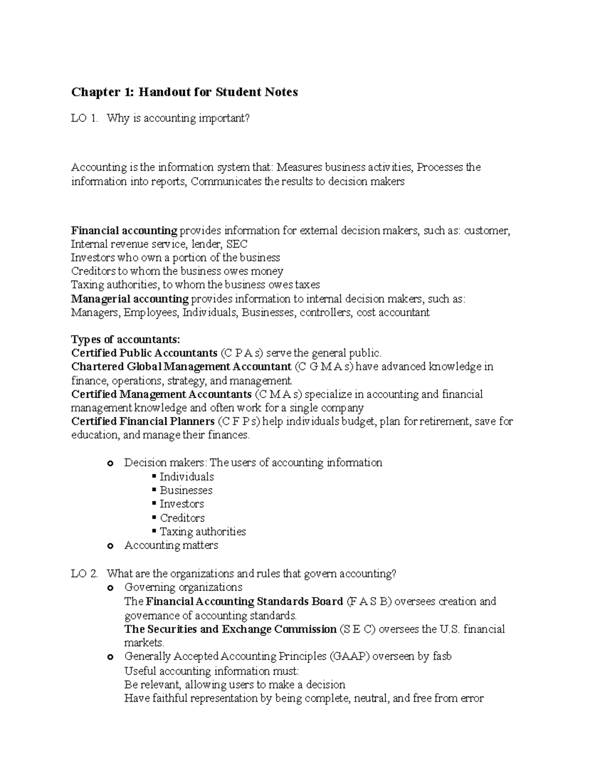 Chapter 1 - Student Notes Handout - Chapter 1: Handout for Student ...