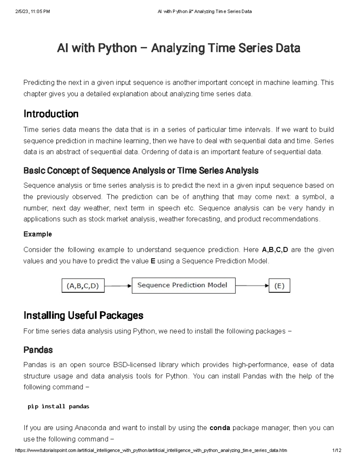 AI with Python-Analyzing Time Series Data - A I with P y th on – A n aly zin g T ime S er ies ...