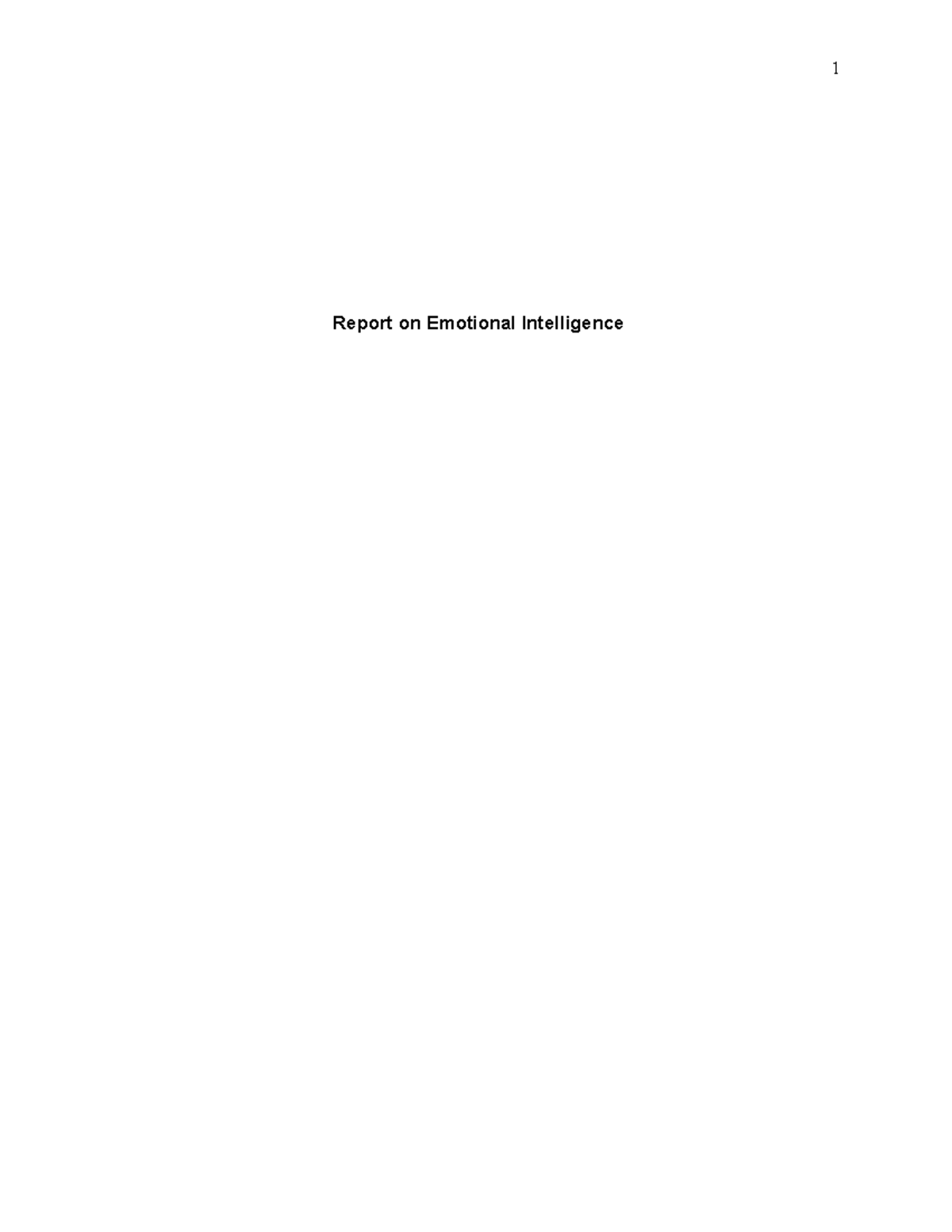 Report EI - assignment 3 - Report on Emotional Intelligence Index Introduction of EI Page ...