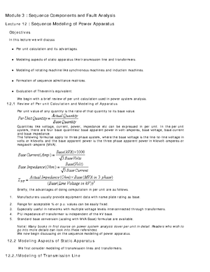 Lecture-13 - Sequence Components and Fault Analysis: Sequence Modeling (Tutorial) - Module 3 ...