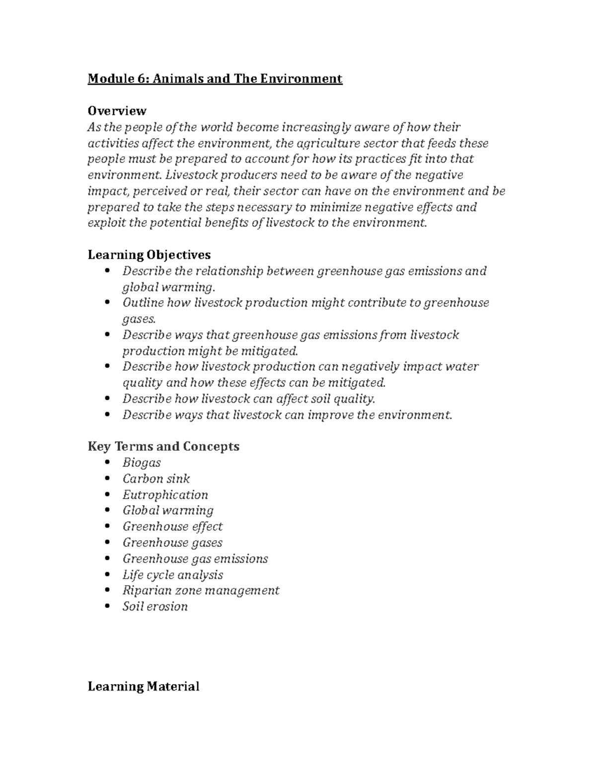 Module 6 - Lecture notes 6 - Animal Agriculture and Food Science ...