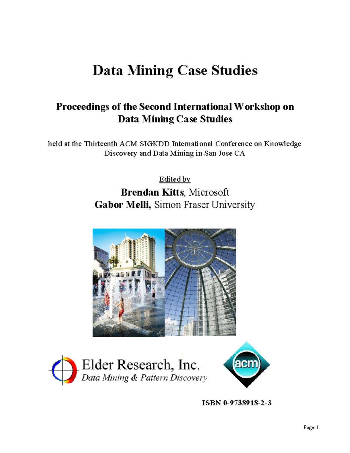 DMCS2007 Workshopproceedings 15 - Data Mining Case Studies Proceedings ...