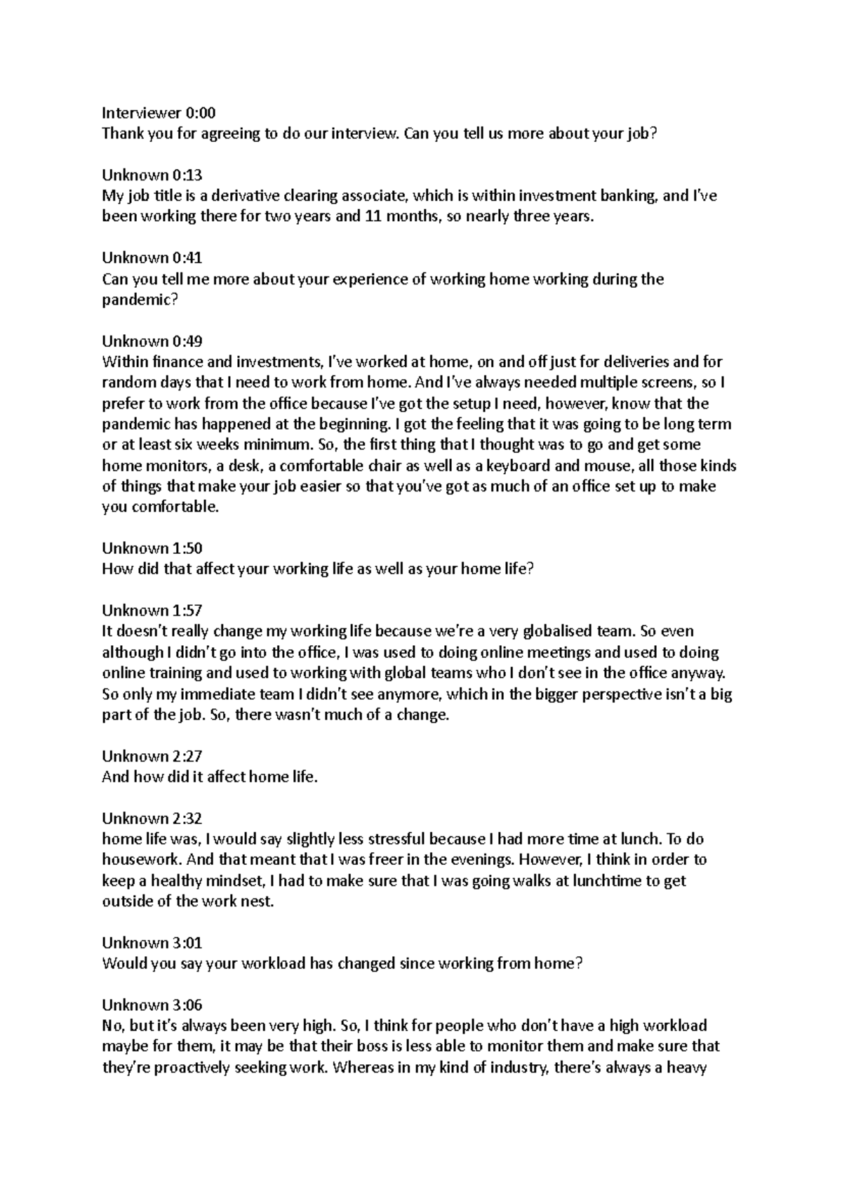 Transcript document for assignment - hr111 - Strath - Studocu