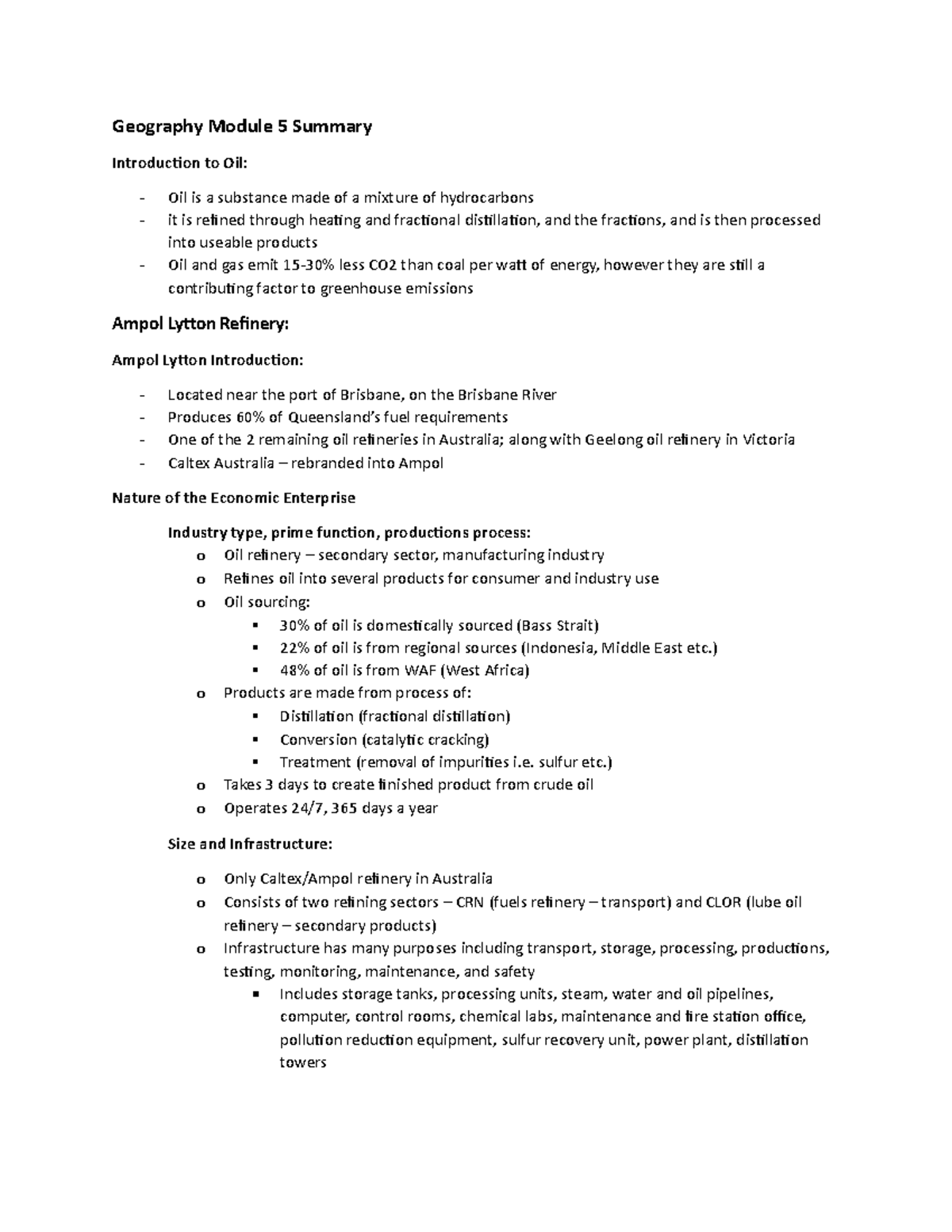 Geography Module 5 Summary - Geography Module 5 Summary Introduction to ...
