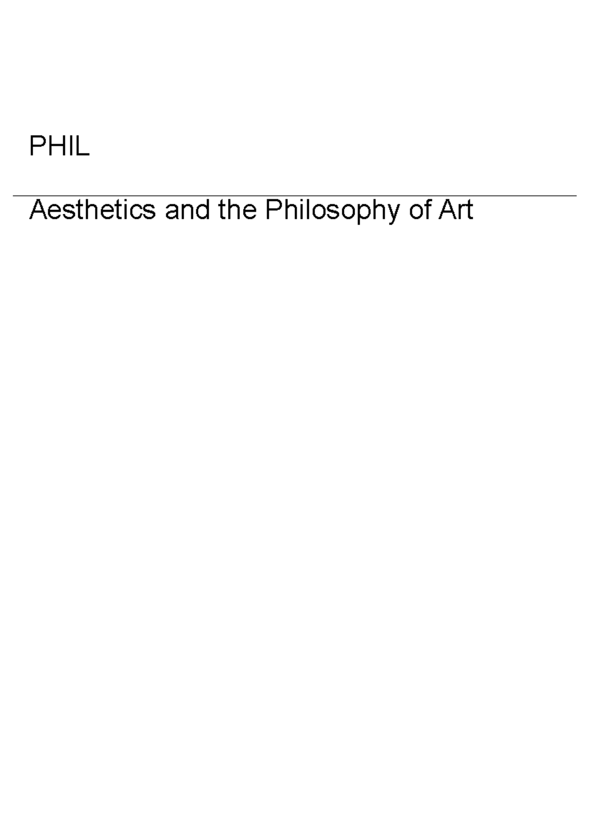 Module guide 1 - PHIL Aesthetics and the Philosophy of Art Module ...