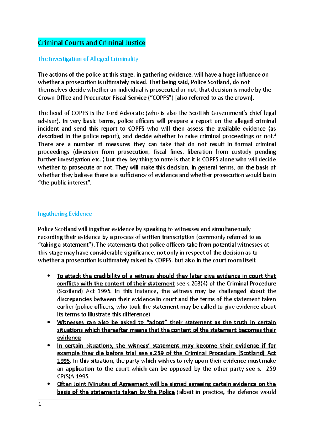 Criminal law and evidence - criminal courts and criminal justice ...