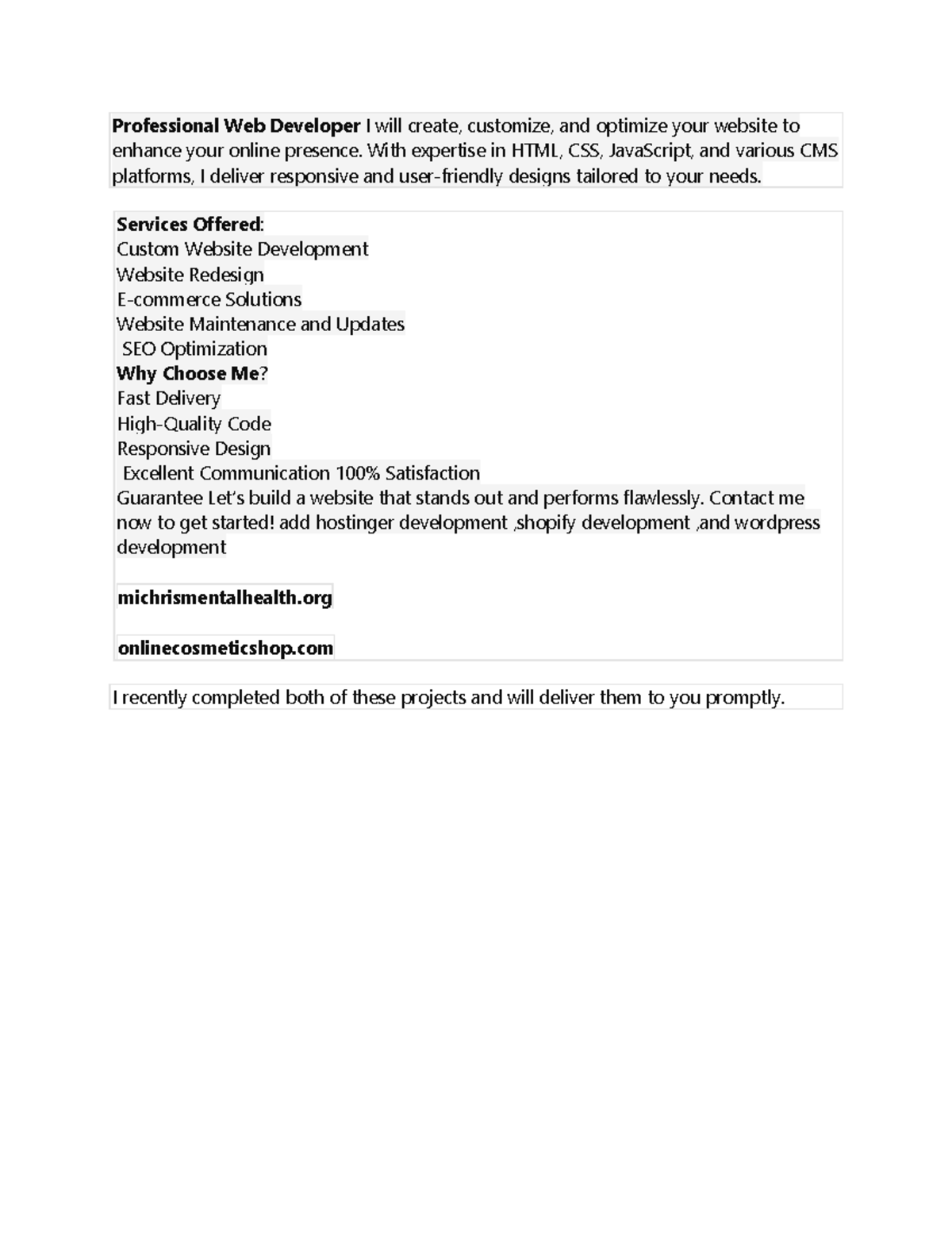 Professional Web Developer I will create - With expertise in HTML, CSS, JavaScript, and various ...