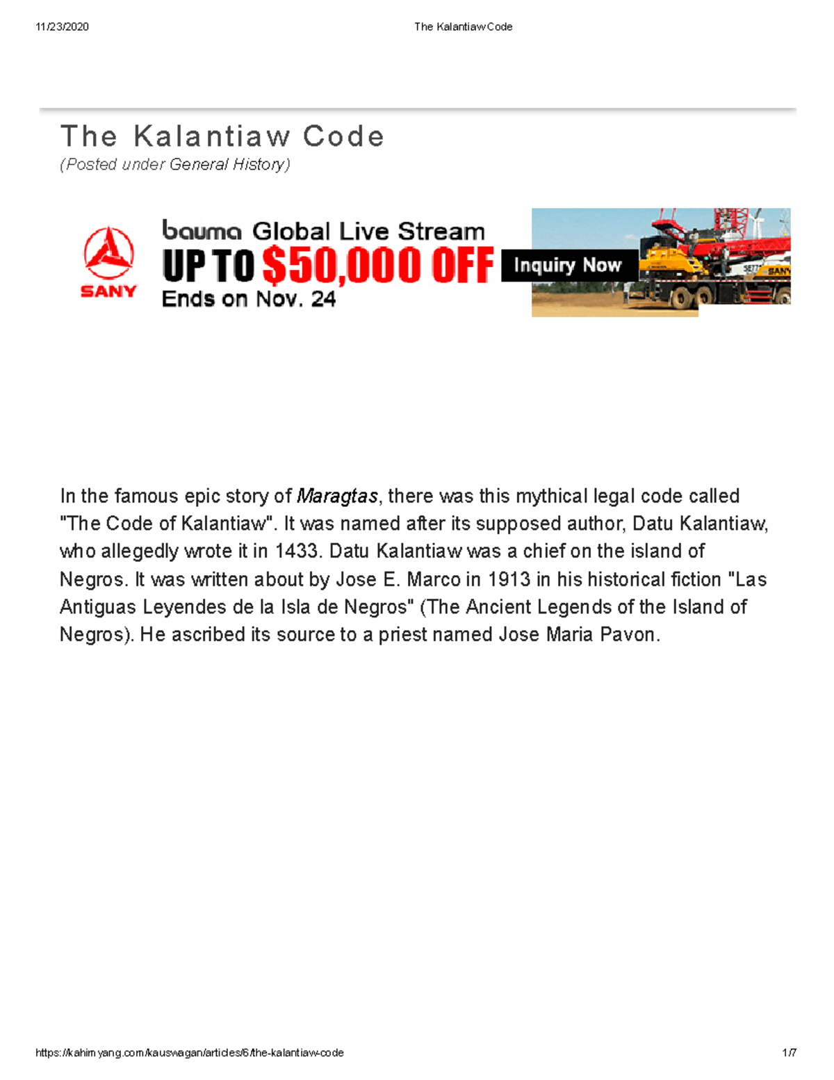 The-Kalantiaw-Code - Lecture notes 1 - Readings in Philippine History ...