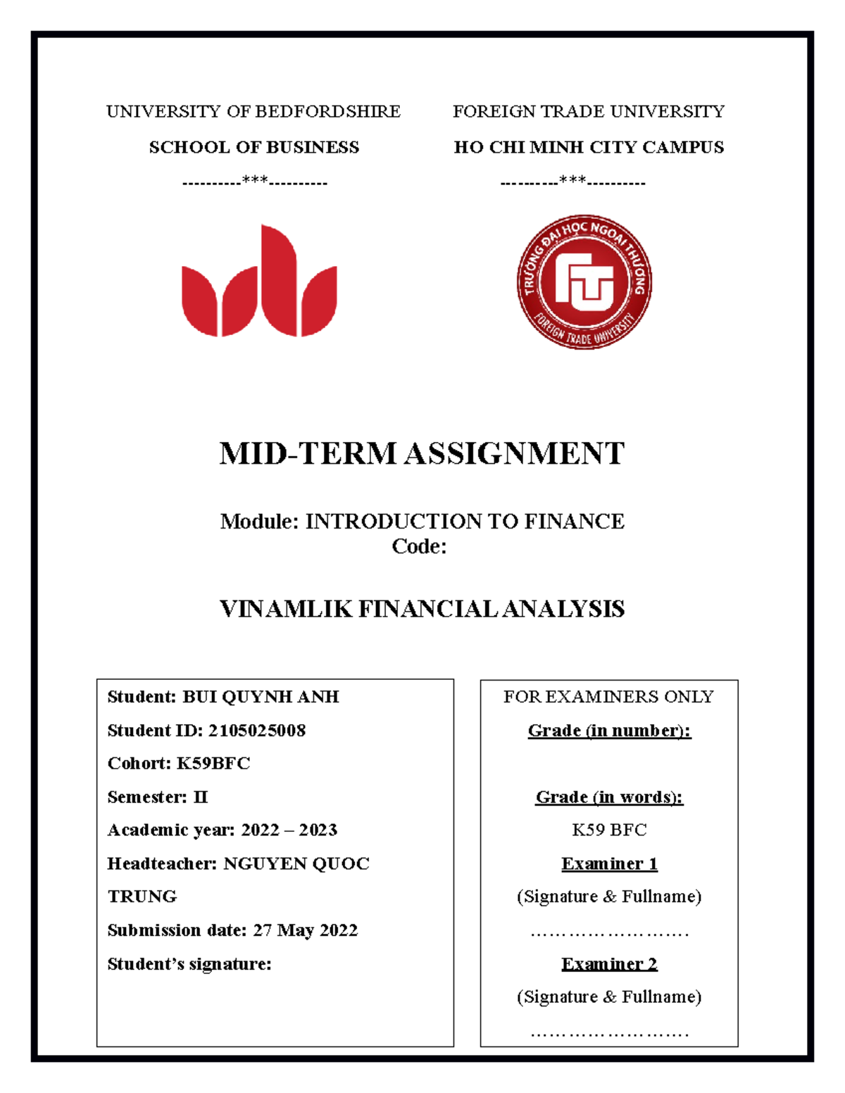 Bui Quynh Anh - 2105025008 - Mid-term essay - UNIVERSITY OF ...