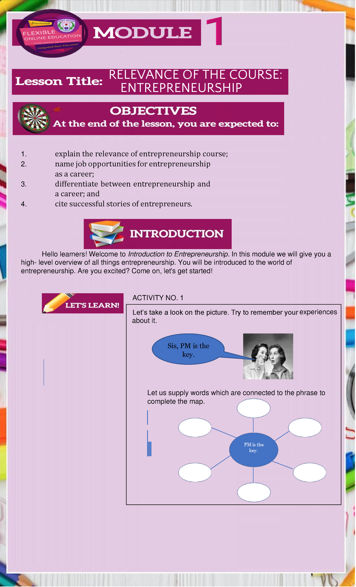 Lesson 1 Relevance OF THE Course - 1. explain the relevance of ...