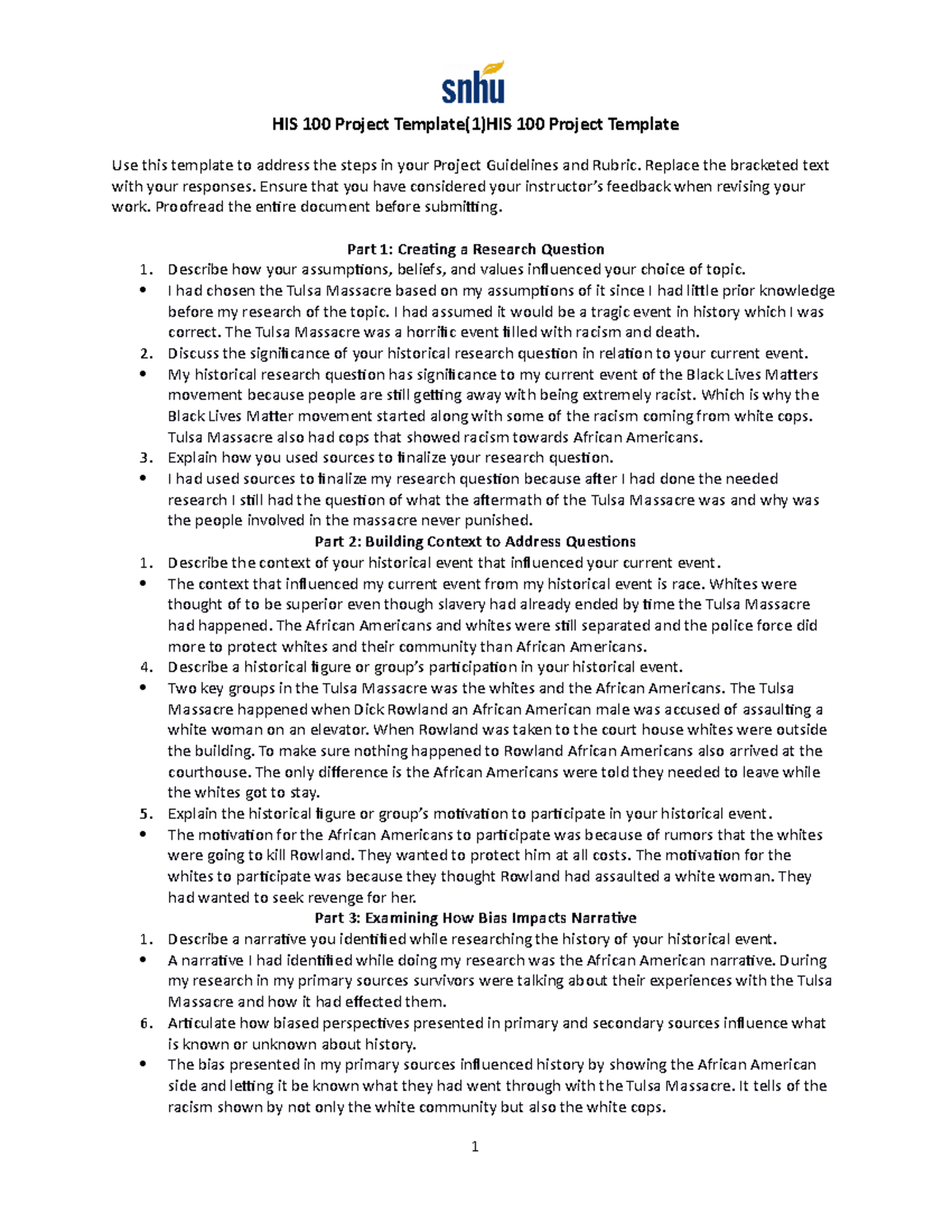 HIS 100 Project Template - HIS 100 Project Template(1)HIS 100 Project ...