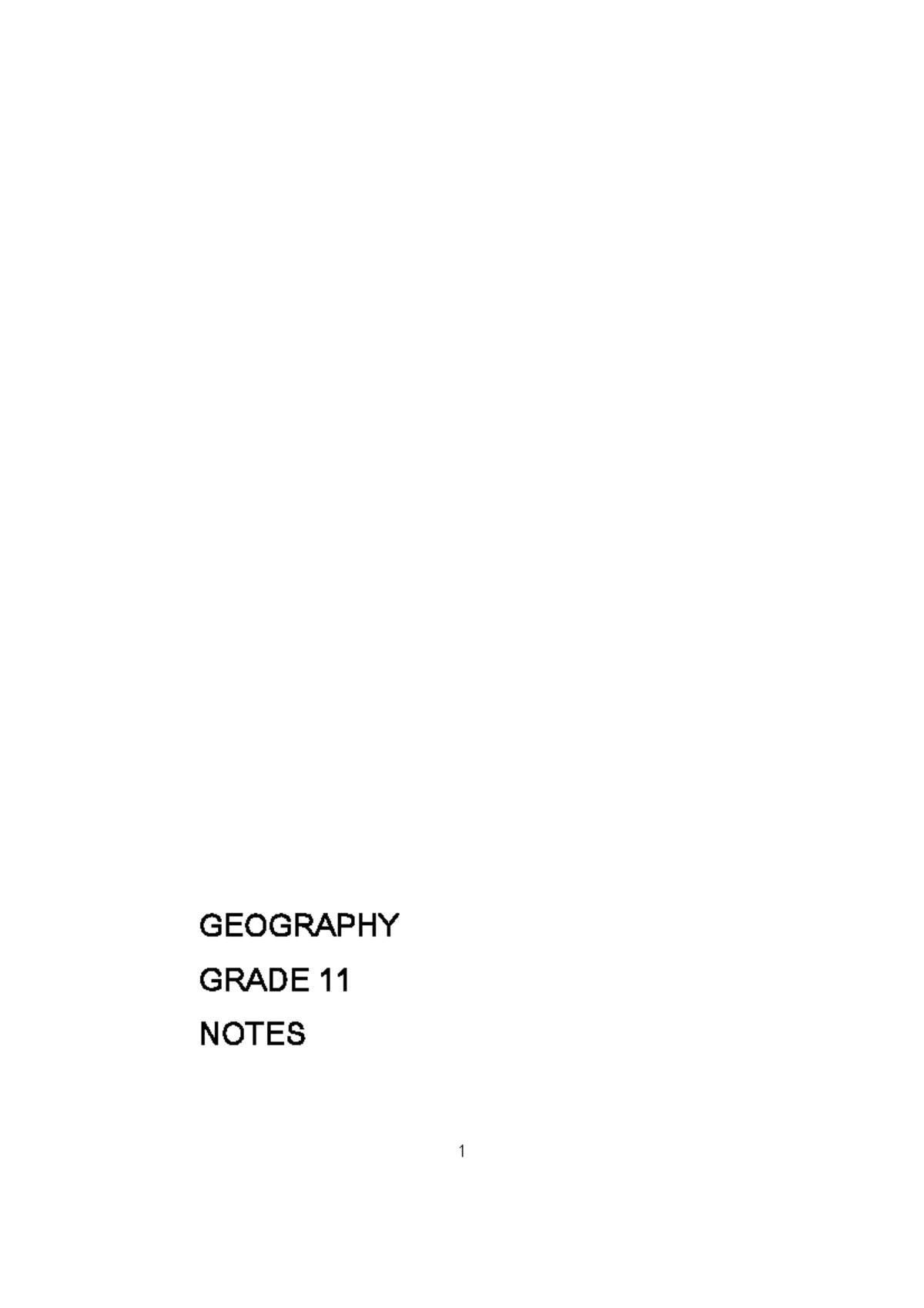 Grade 11 Geography Notes GEOGRAPHY GRADE 11 NOTES Development