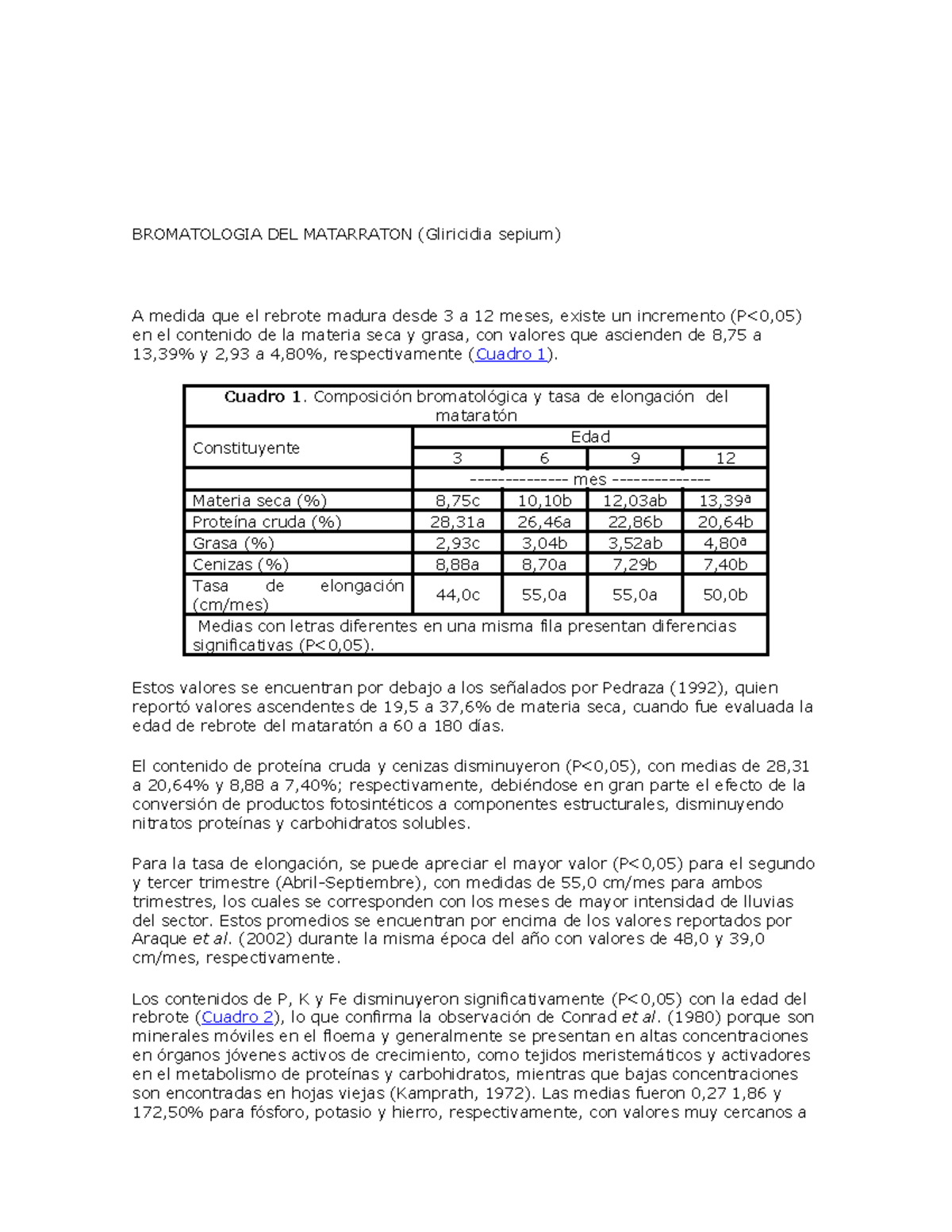 Bromatologia DEL Matarraton - BROMATOLOGIA DEL MATARRATON (Gliricidia ...