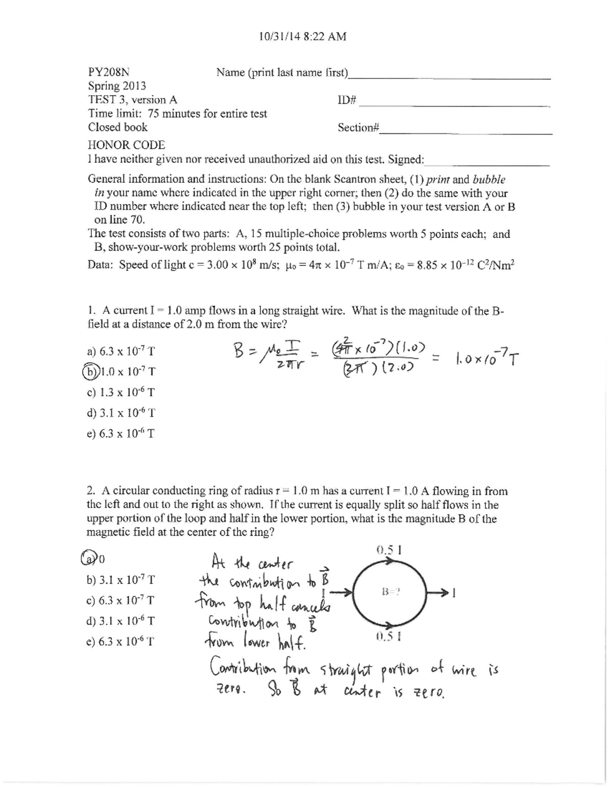 Prac Sol 3D - physics 2 practice test D for test 3 solutions - PY 208 ...