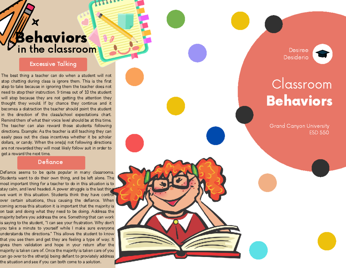 Effective Classroom Behaviors - ESD 550 - Behaviors Behaviors in the ...