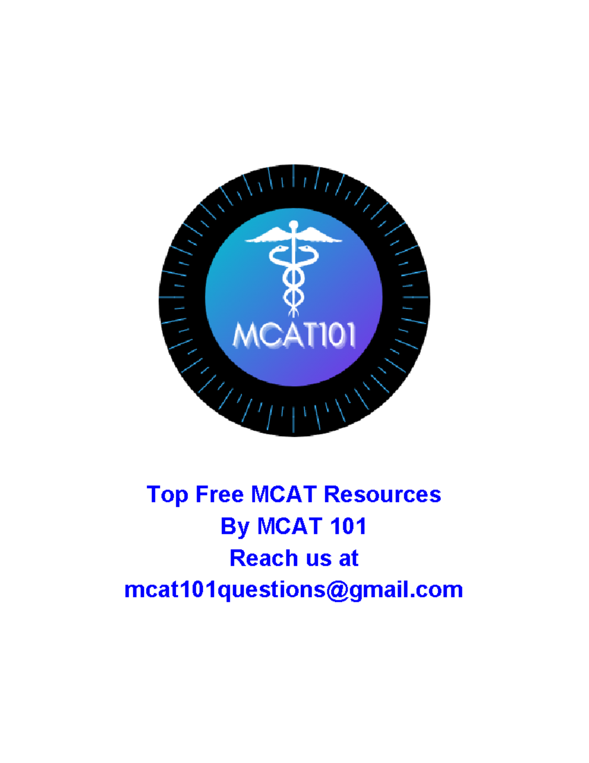 FREE MCAT Resources - Notes - Top Free MCAT Resources By MCAT 101 Reach ...