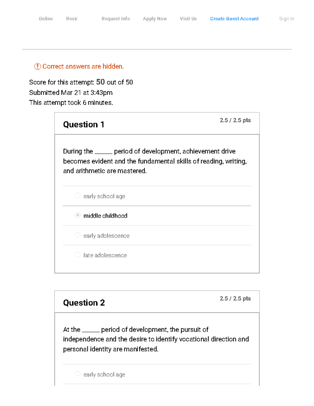 Quiz - 1 Foundations and Theories of Human Development - COUN 502 - LU ...