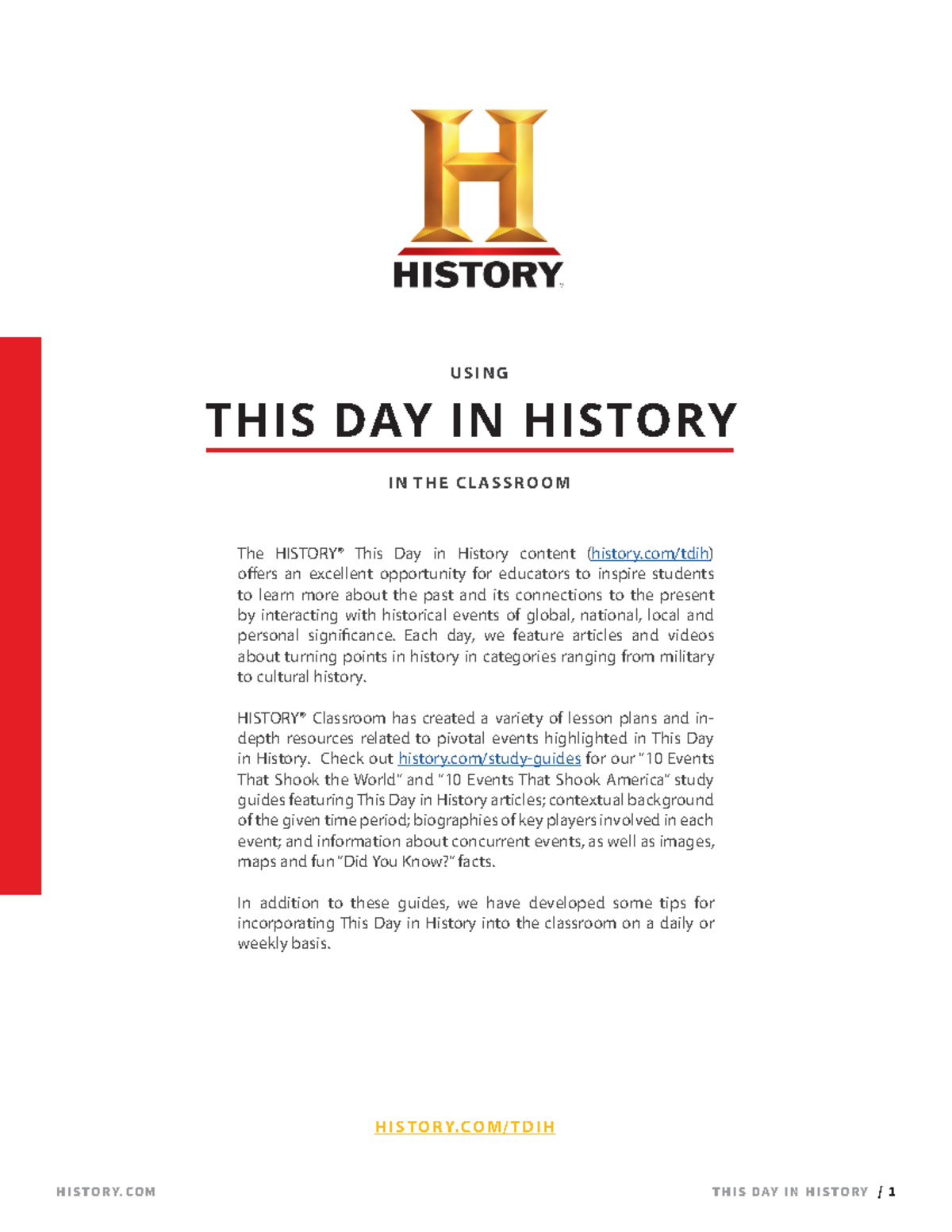 This Dayin History Introduction - THIS DAY IN HISTORY H I S TO R Y. CO ...