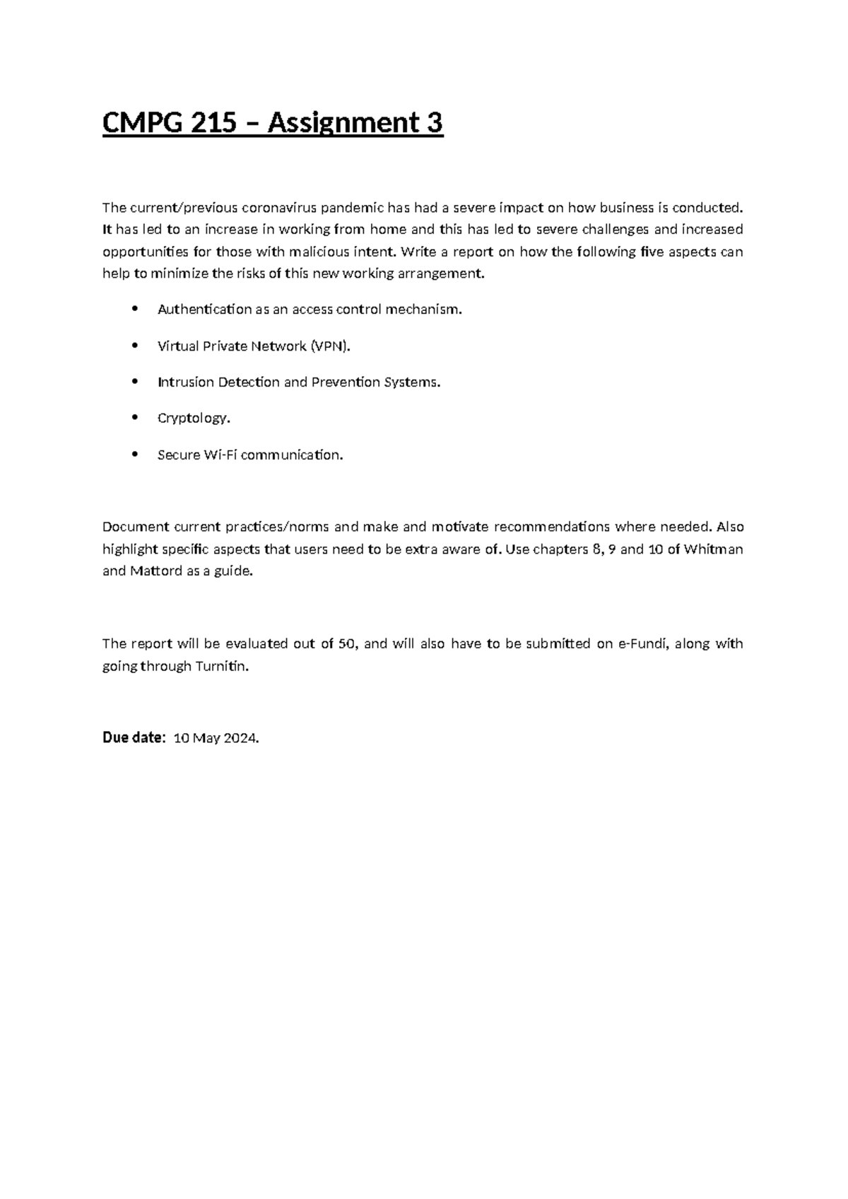 215 Assignment 3 - Threads to Nwu network - CMPG 215 – Assignment 3 The ...