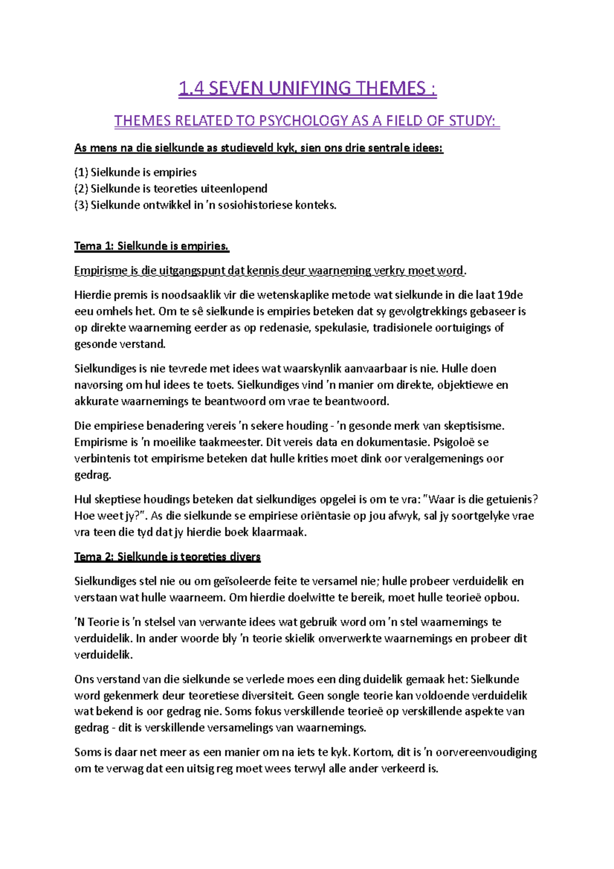 1 - Summary of the classes, book and other information - 1 SEVEN ...
