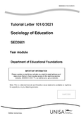 SED2601 - Unisa - Sociology in Education - Studocu