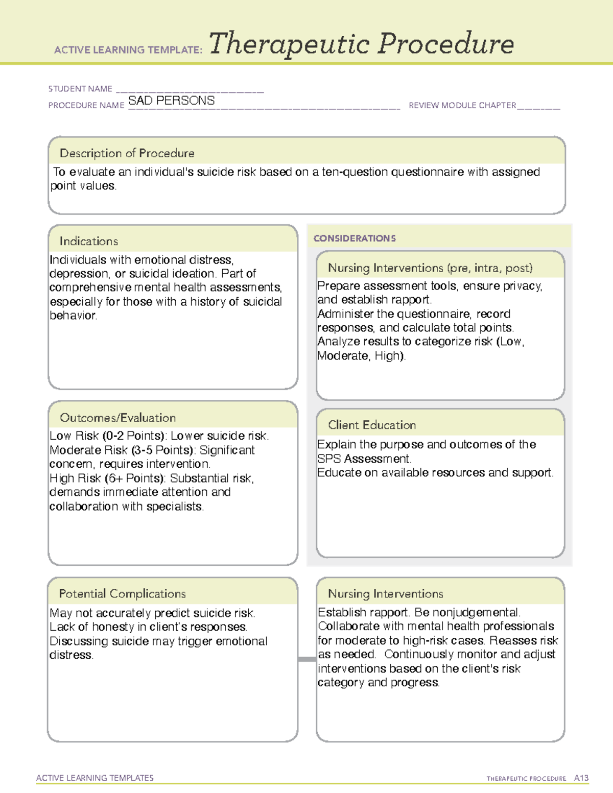 SAD Persons - ACTIVE LEARNING TEMPLATES THERAPEUTIC PROCEDURE A ...