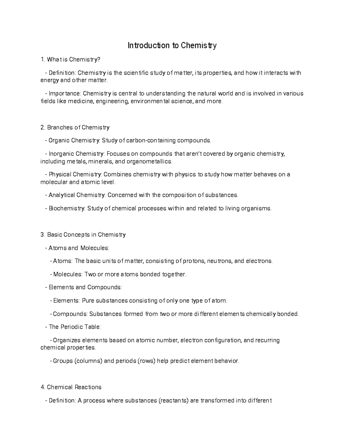 Introduction to Chemistry - Introduction to Chemistry What is Chemistry ...