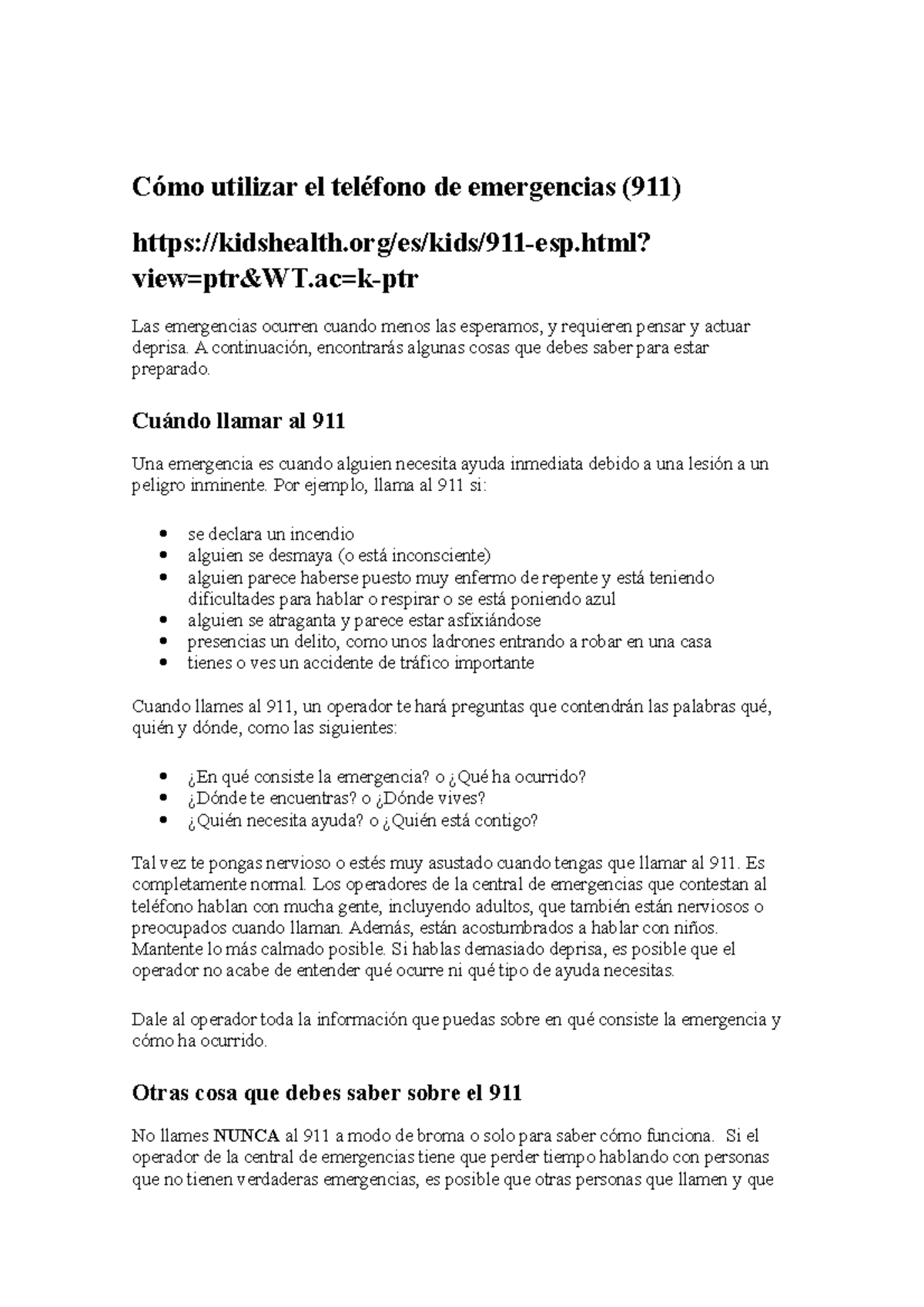 Cómo utilizar el teléfono de emergencias - Cómo utilizar el teléfono de ...