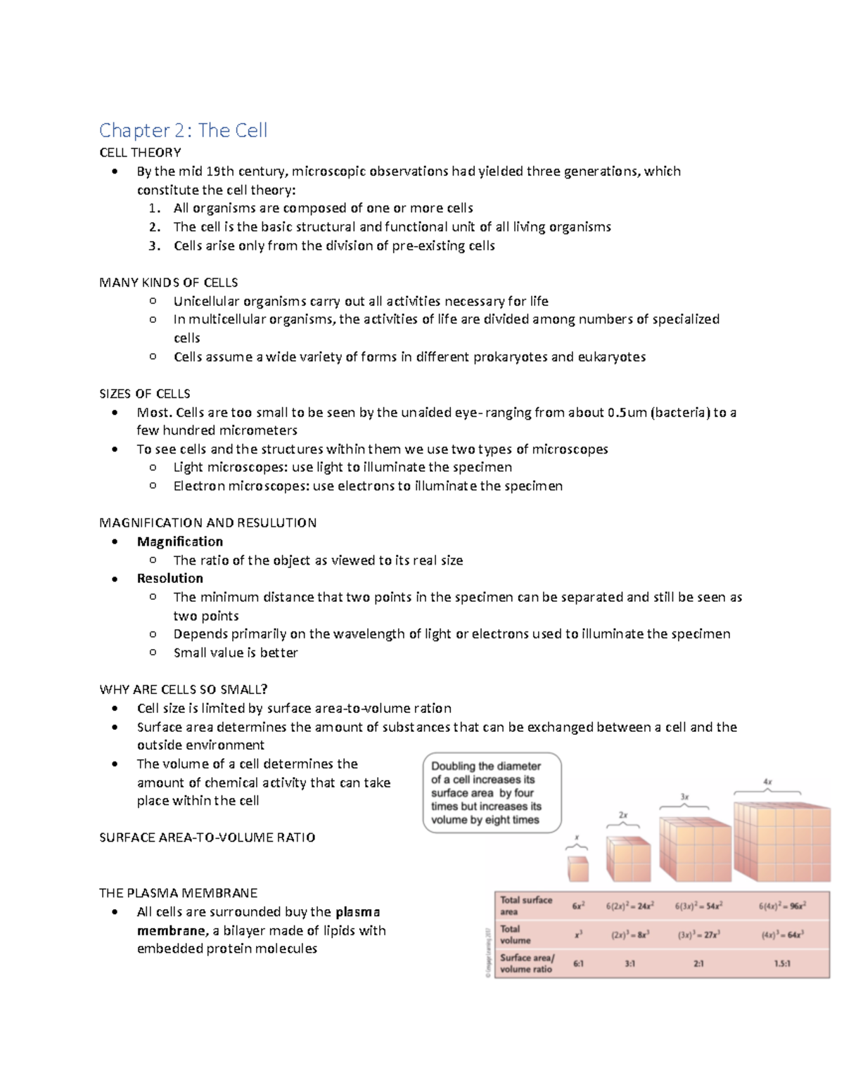 Chapter 2 The Cell - Warning: TT: undefined function: 32 Chapter 2: The Cell CELL THEORY By the ...
