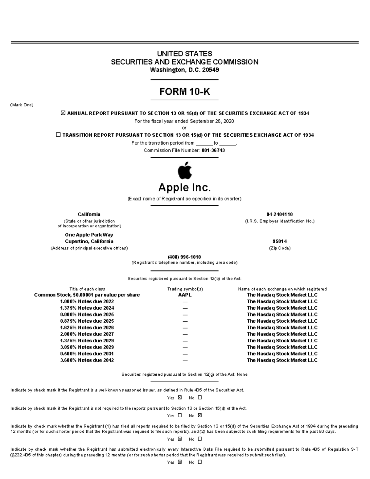Example-Apple-2020 Annual Report Annual Report the risk part - Circuit ...